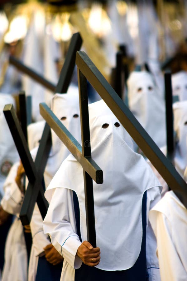Cross Bearers in Semana Santa Procession Stock Photo - Image of ...
