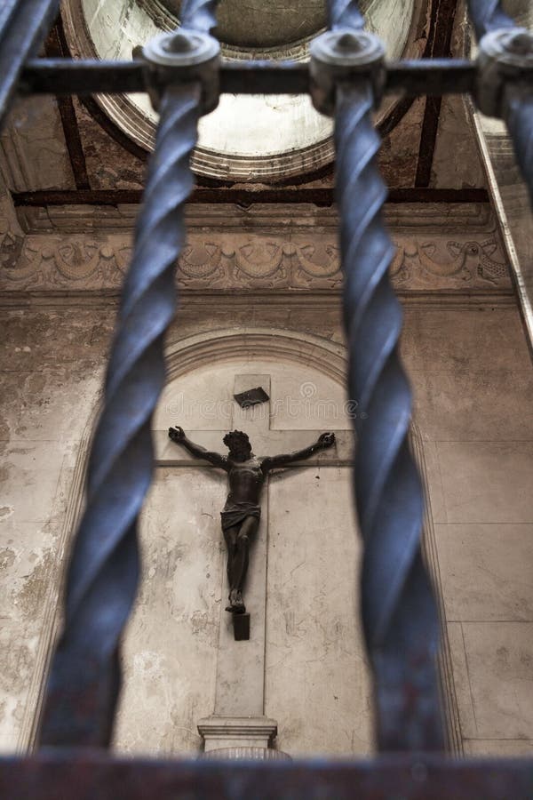 Cross Behind Bars in the Cemetery or Recoleta Stock Image - Image of ...
