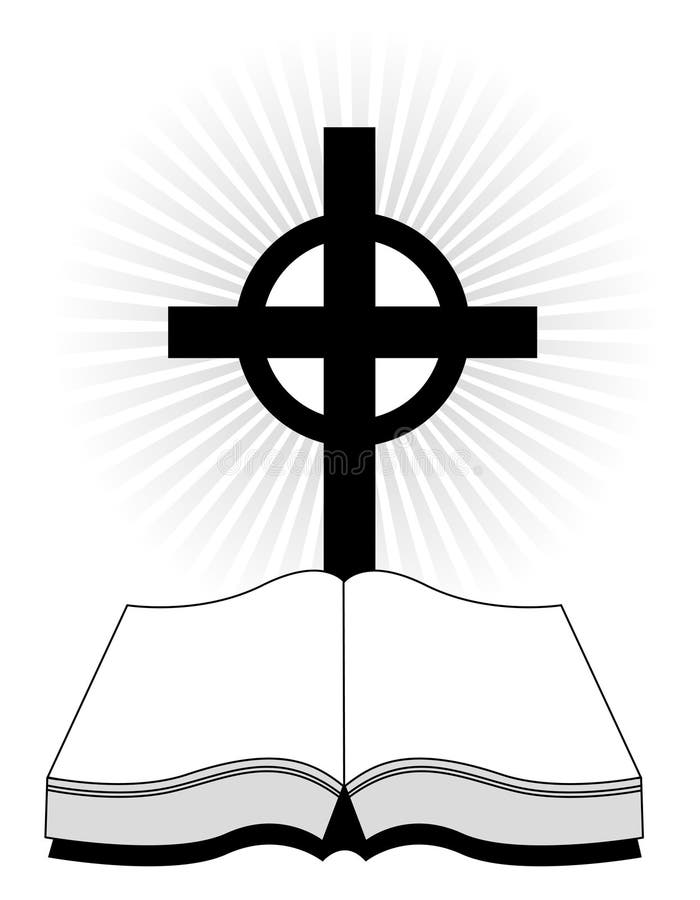 Cross and bible stock vector. Illustration of glowing - 22690157