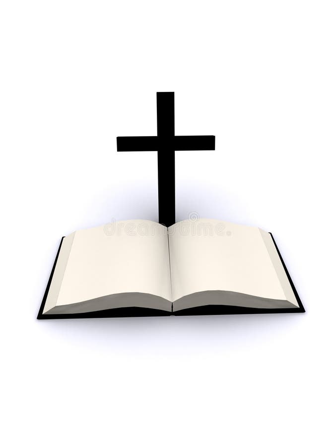 Cross with bible stock vector. Illustration of christ - 24454453