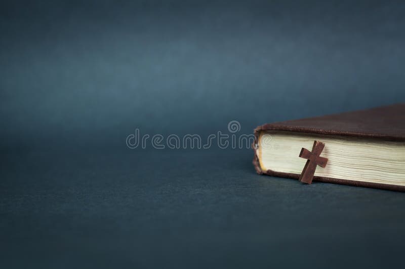 Bible On A Blue Background. Stock Image - Image of holy, background ...