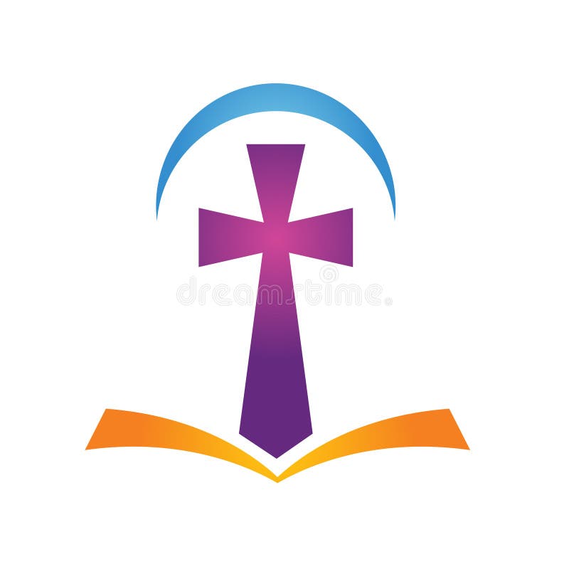 Cross with Bible Logo Icon. Stock Vector - Illustration of crosses ...