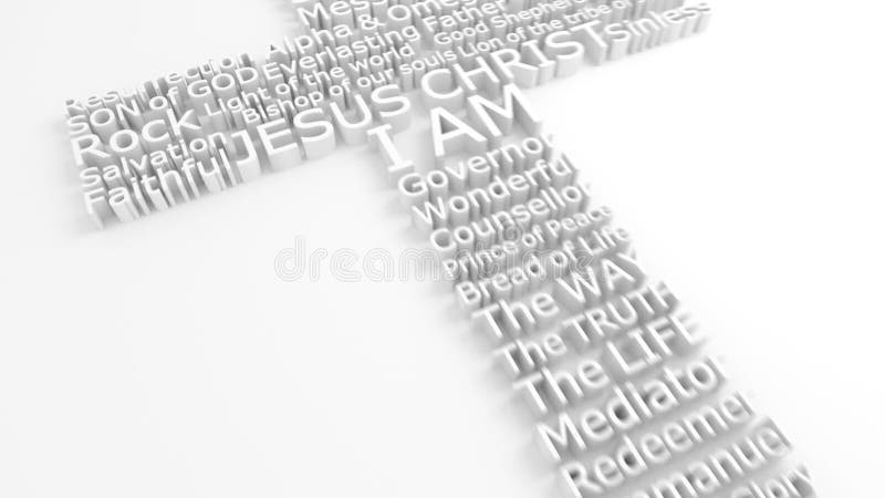 Cross with Biblical Names of JESUS CHRIST Stock Video - Video of ...