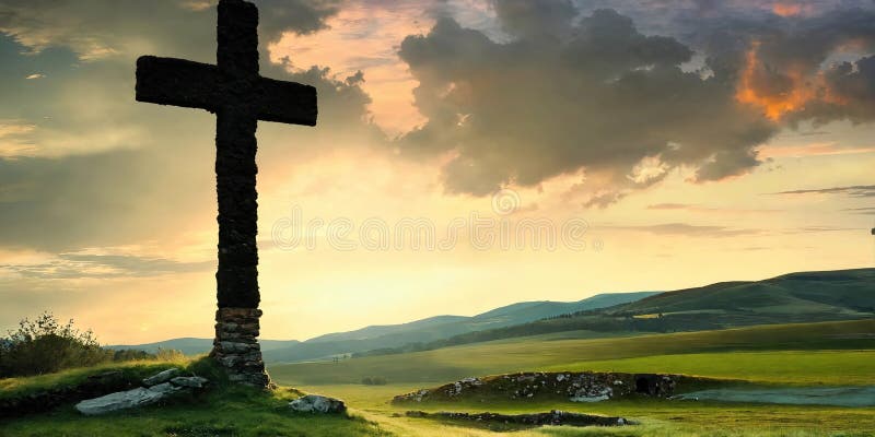 Cross in Biblical Places. Generative AI Stock Image - Image of faith ...