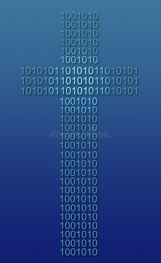 Cross binary code stock illustration. Illustration of digital - 34440703
