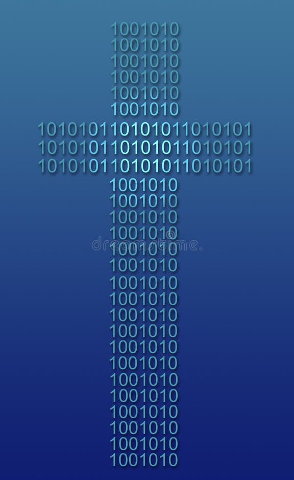 Cross binary code stock illustration. Illustration of digital - 34440703