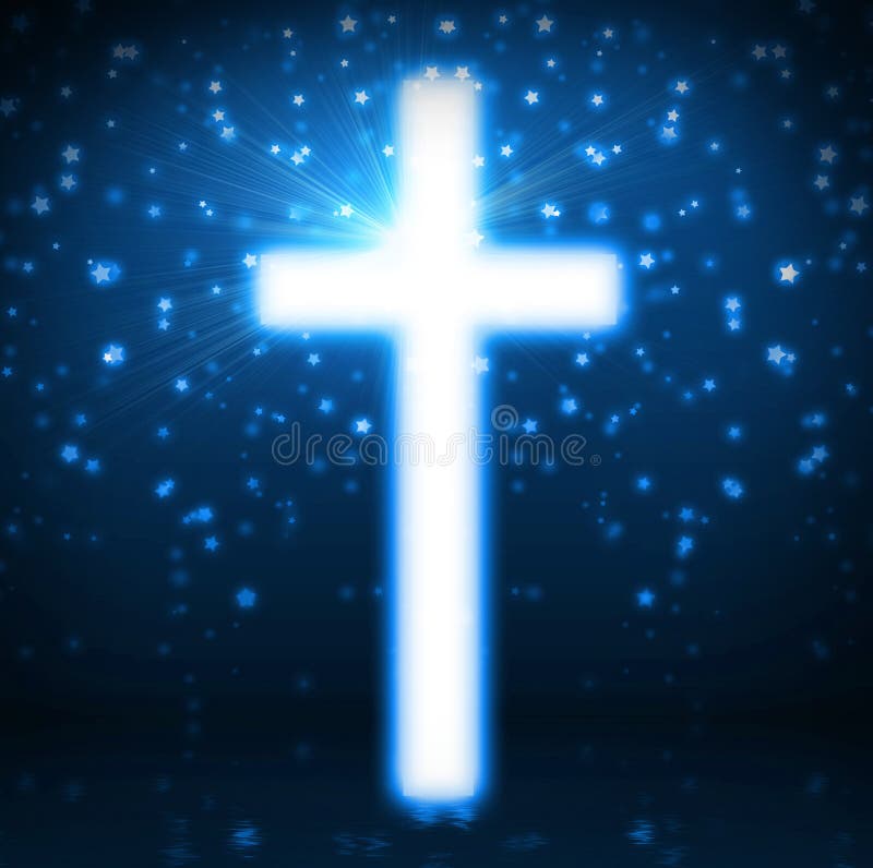Cross on blue background stock photo. Image of crucifix - 27530682