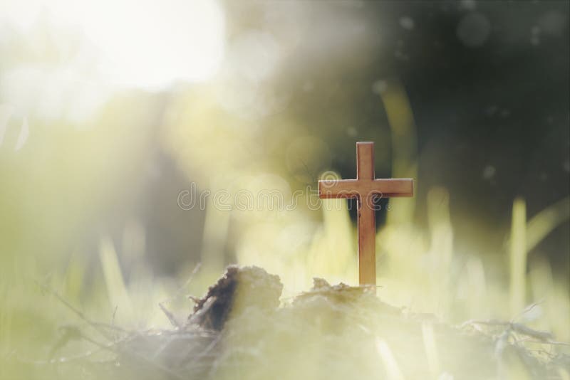 Cross on Blurry Sunset Background Stock Photo - Image of christmas ...