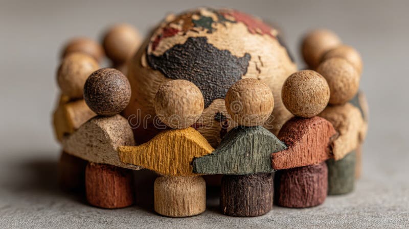 Cross-border Team Icon Concept Featuring a Globe and Diverse ...