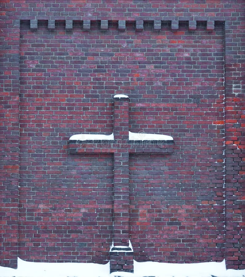 Brick Cross of Christ Textured Stock Image - Image of texture, back ...
