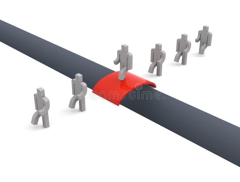 Cross the bridge stock illustration. Illustration of person - 220259037