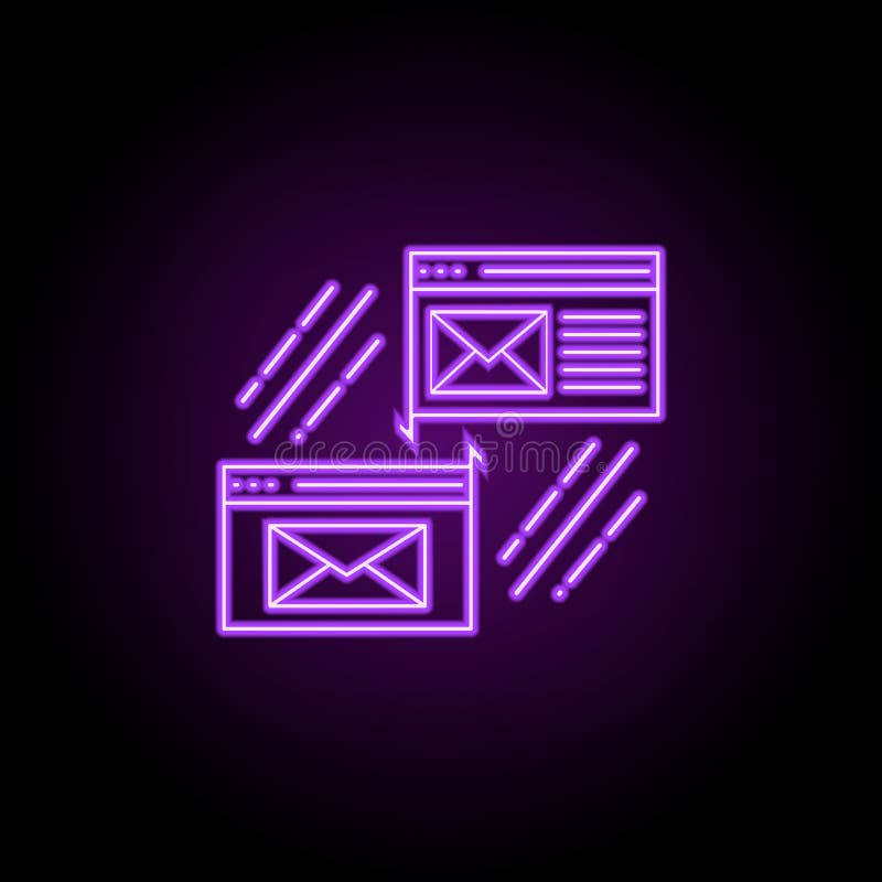 Cross Browser Icon. Elements of Web Development in Neon Style Icons ...