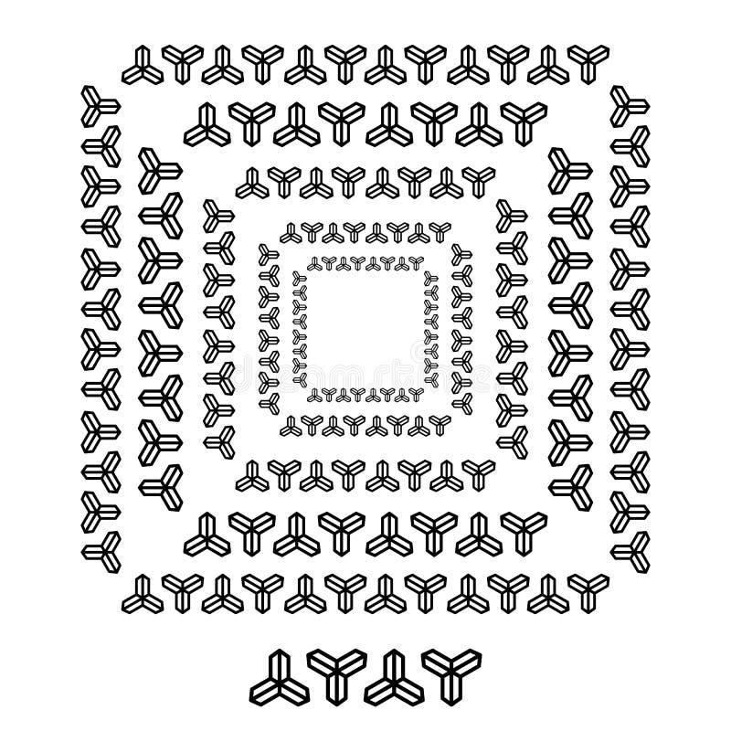 Cross Brush Patterns in a Square Line Black Shape Design Vector Graphic ...