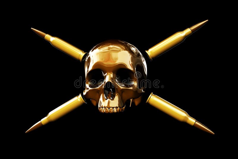 Bullet Skull Rifle Metaphor Stock Illustration - Illustration of ...