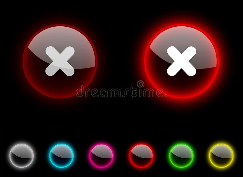 Cross button. stock vector. Illustration of abort, shiny - 13738830