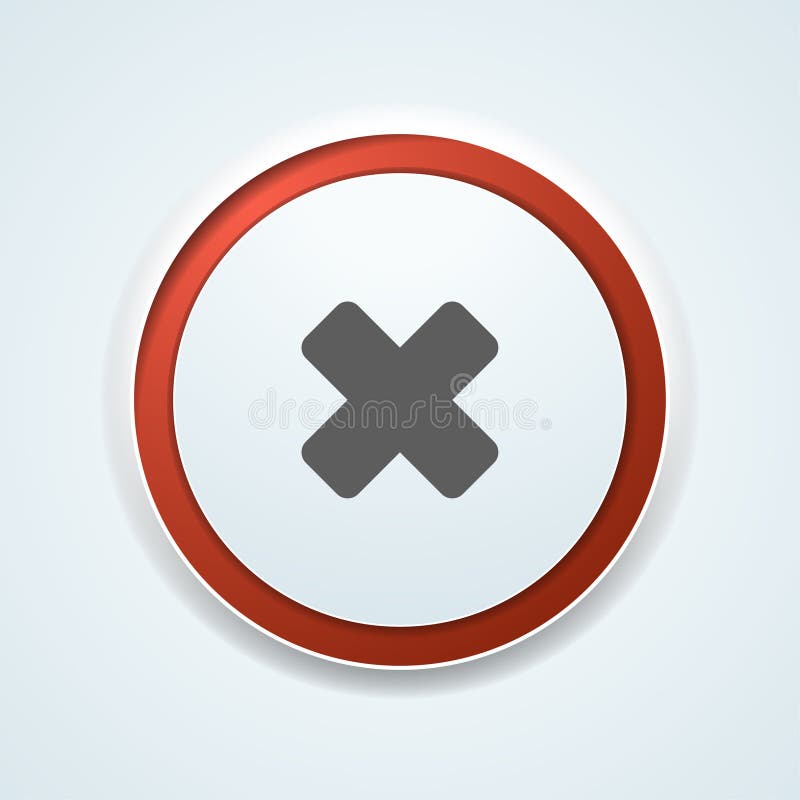 Cross No Button Illustration Sign Label Vector Stock Vector ...