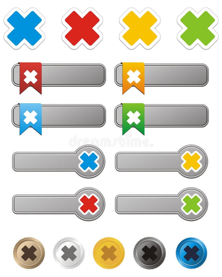 Cross button kit stock illustration. Illustration of choice - 34349211