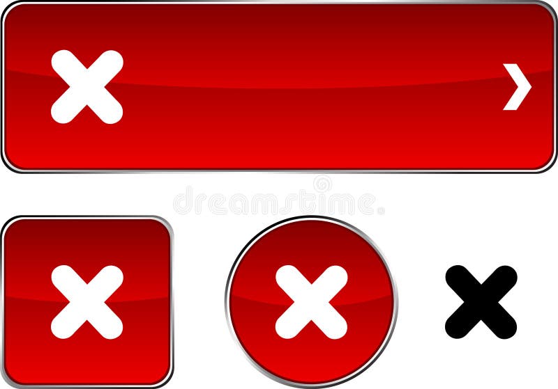 Cross button set. stock vector. Illustration of badge - 12852738