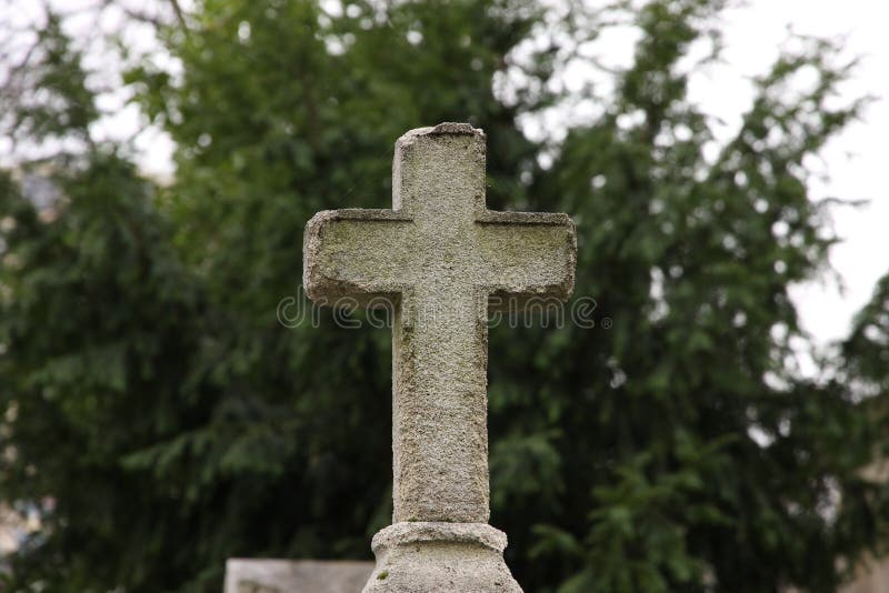 Cross in a cemetery stock image. Image of rest, cemetery - 221055621