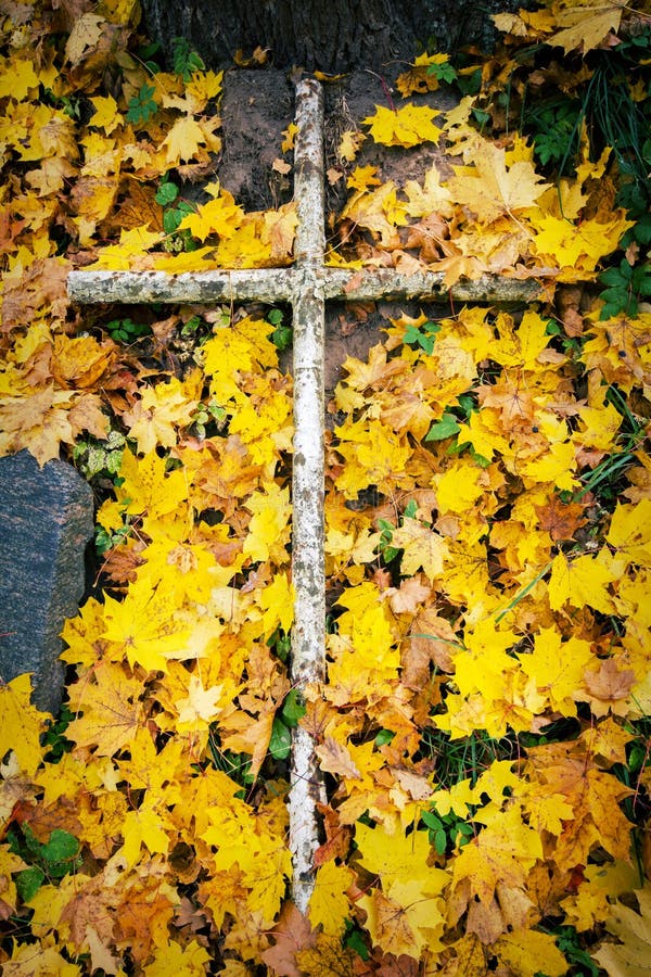 A cross in a cemetery stock photo. Image of christian - 39130200