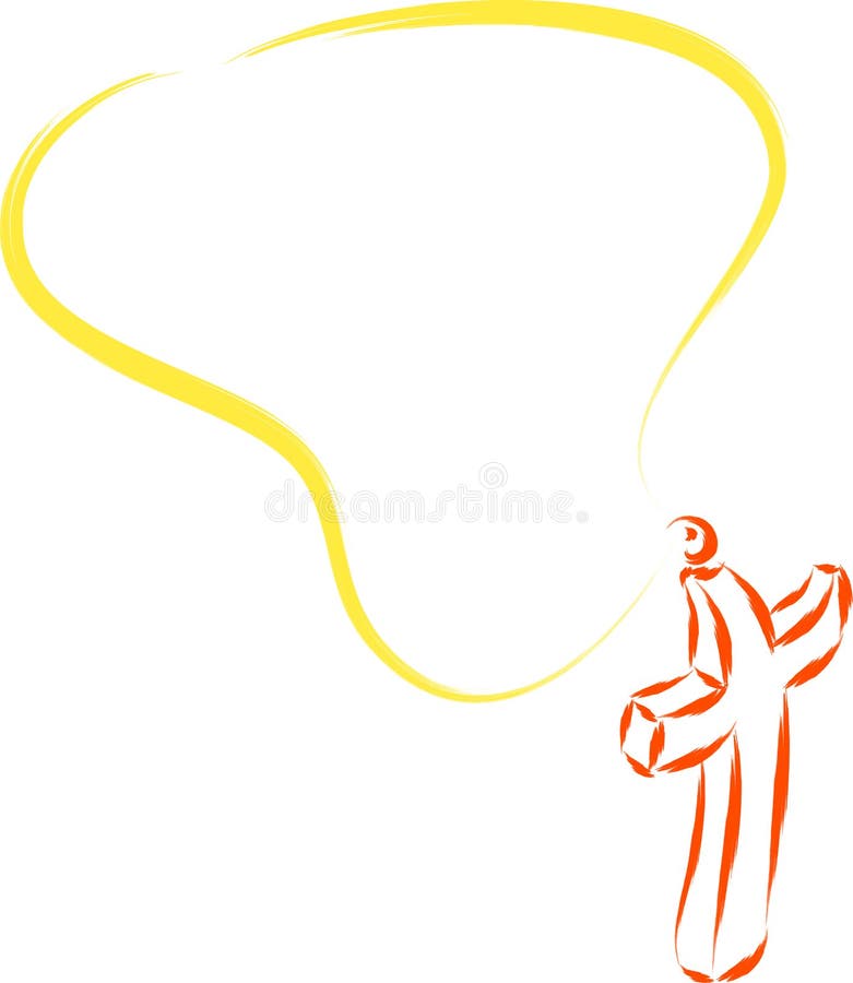 Cross and chain stock vector. Illustration of isolated - 38094329