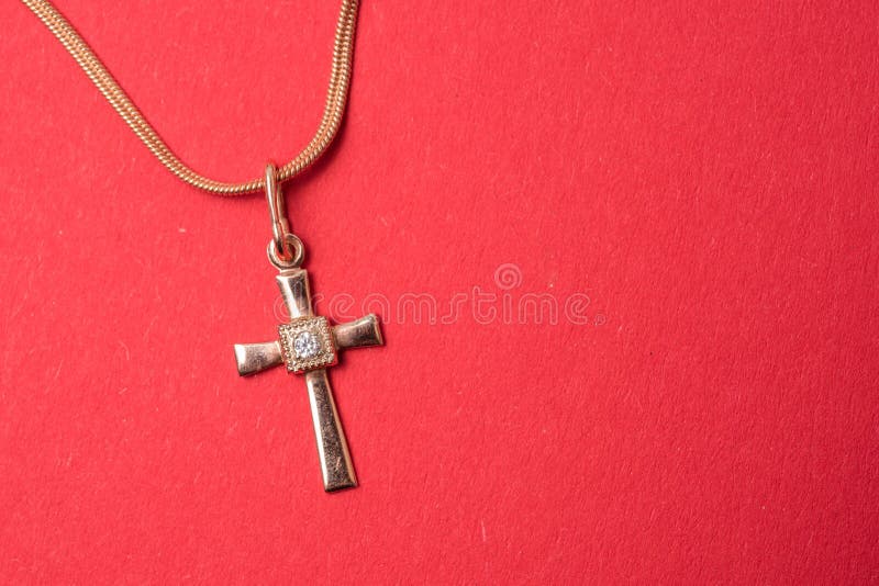 Cross on a chain stock photo. Image of crucifix, celebrate - 69266758
