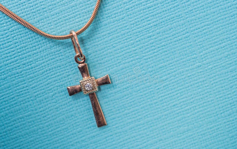 Cross on a chain stock image. Image of church, catholic - 67917897