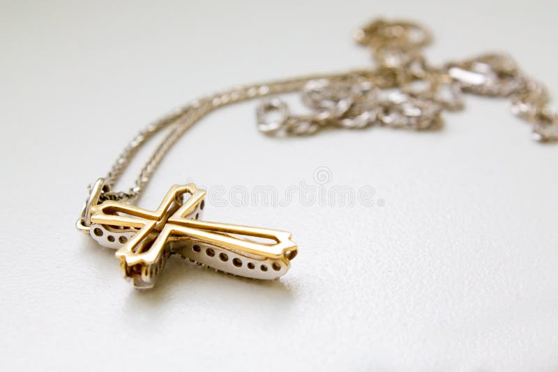 Cross on a chain stock image. Image of cutout, bijouterie - 73340289