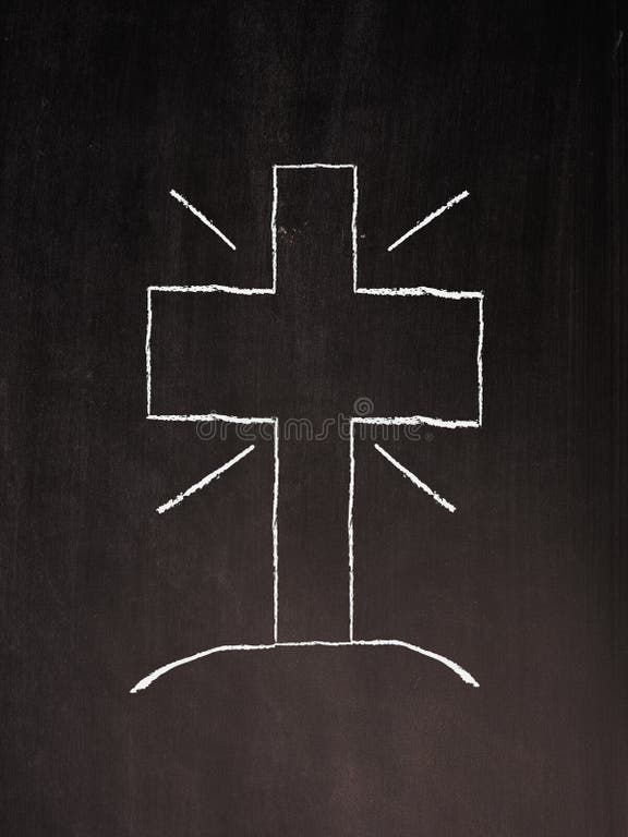 Cross on a chalkboard stock photo. Image of chalk, belief - 69088794