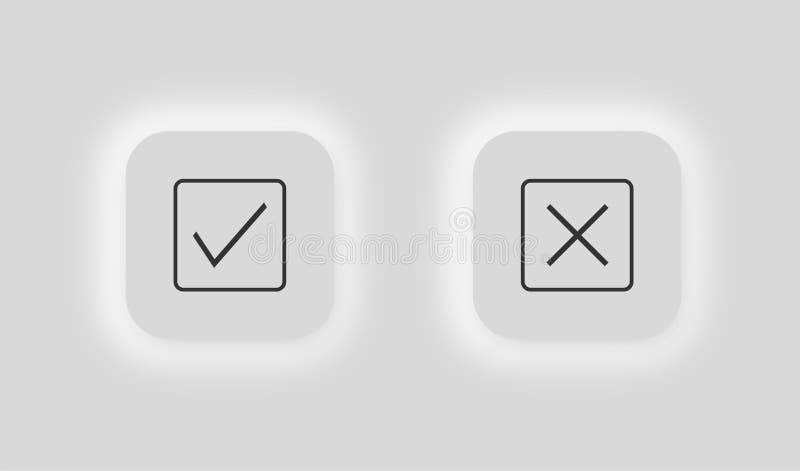 Cross and Check Mark Icon. Right and Wrong Symbol. Sing No and Yes ...