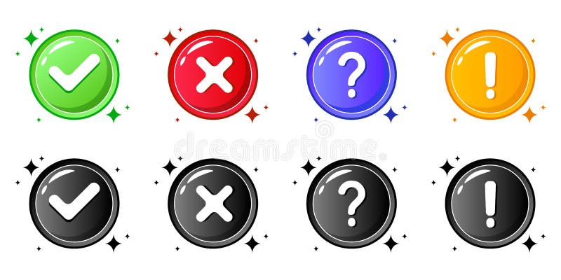 Cross and Check Mark Symbol Set Stock Vector - Illustration of tick ...