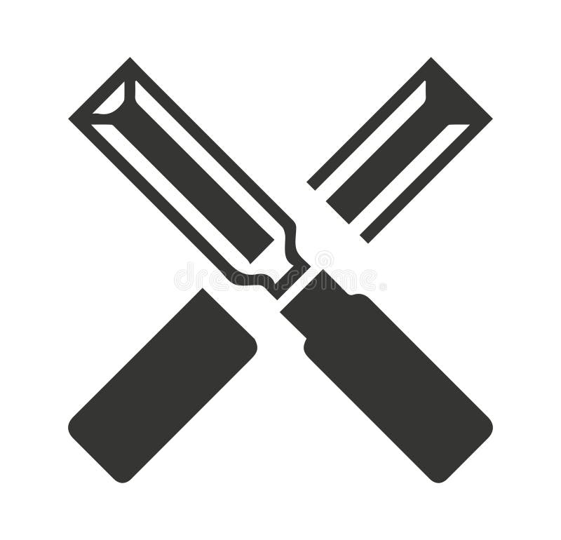 Cross Chisel Glyph Icon. Silhouette Symbol. Stock Vector - Illustration ...