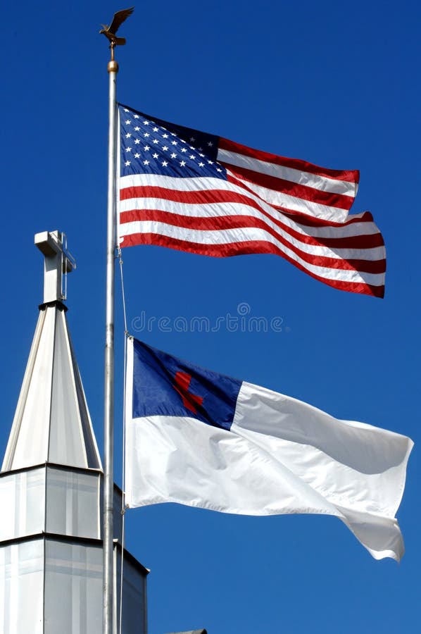 Cross and Christian Flag stock image. Image of religious - 4255251