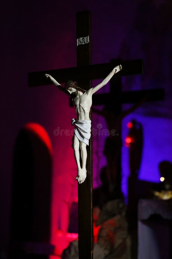 Cross in the Church during the Cross Path Stock Photo - Image of holy ...