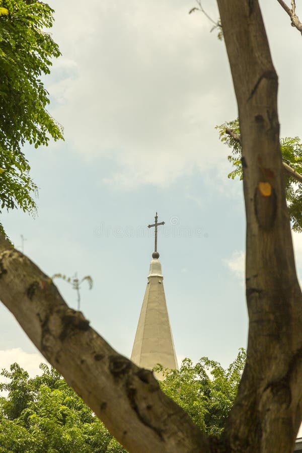 Cross on the church tower stock image. Image of detail - 101091961