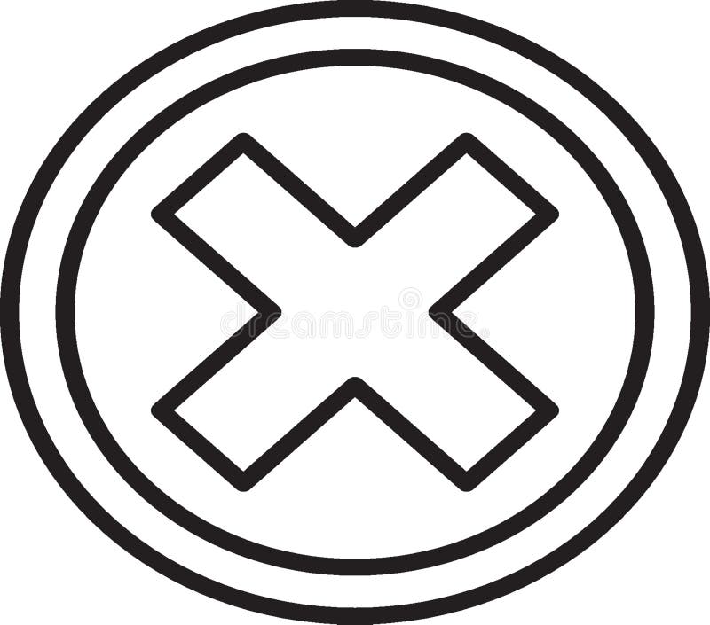 Cross Circle Icon Black and White Graphics Stock Illustration ...