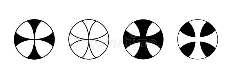 Cross in Circle Icon, Simple Symbol Stock Vector - Illustration of ...