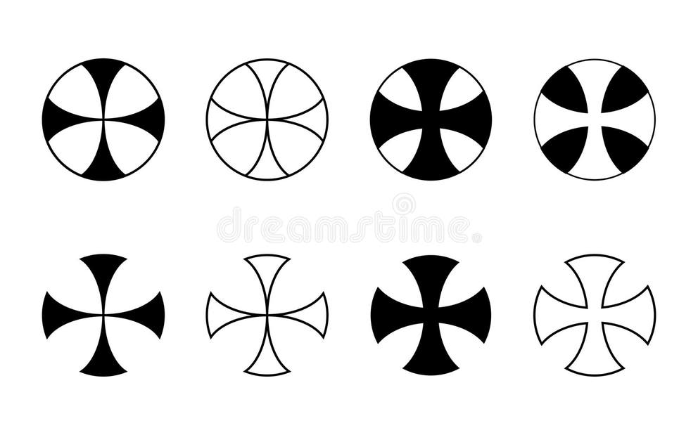 Cross in Circle and Rounded Cross Icon, Simple Symbol Stock Vector ...