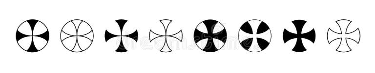 Cross in Circle and Rounded Cross Icon, Simple Symbol Stock Vector ...