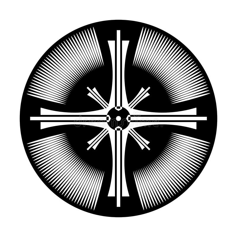 Cross in Circle Shape. Abstract Design Element Stock Vector ...