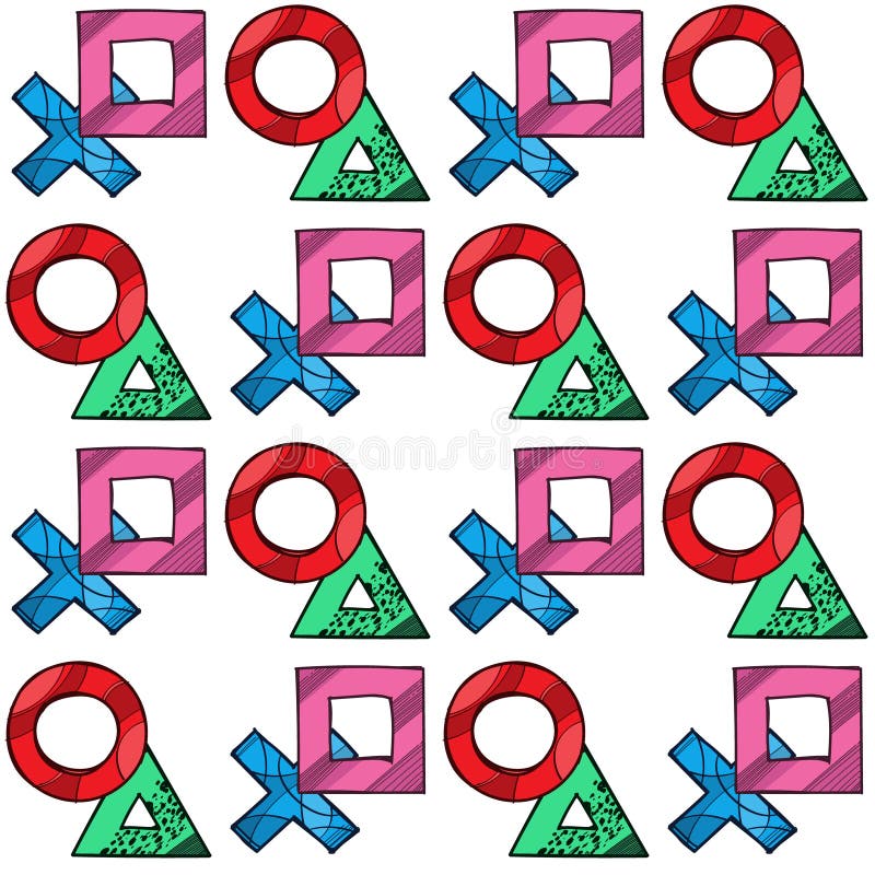Cross, Circle, Square, Triangle. Game Pad Symbols. Seamless Pattern ...