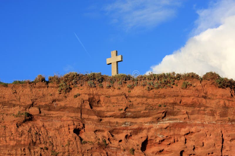 Cross At The Top Of Cliff On Mount Tserkovka Resort Belokurikha In The ...