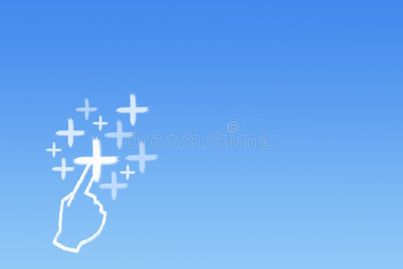 Cross cloud shape stock illustration. Illustration of blue - 268074513