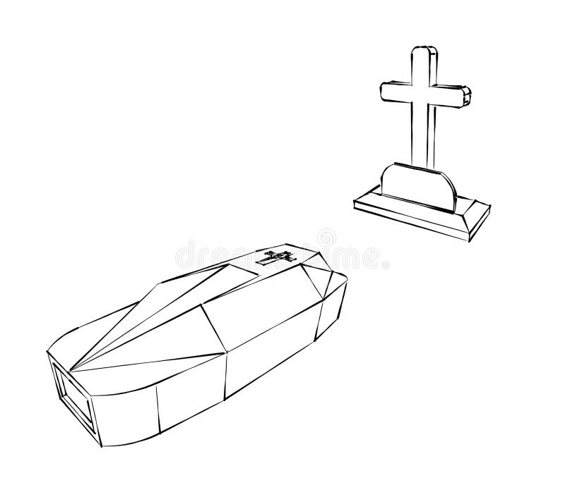 Cross and coffin stock illustration. Illustration of halloween - 38972554