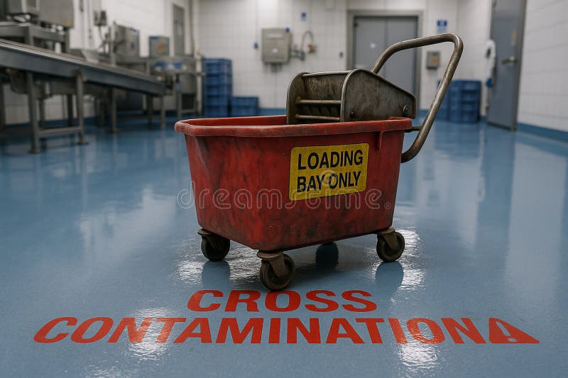 Cross Contamination Breach from Dirty Mop Bucket Marked for Loading Bay Use Found Inside Clean ...