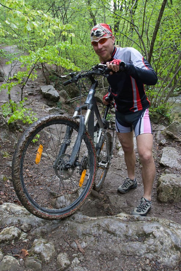 Cross-country biker stock image. Image of offroad, action - 9470599