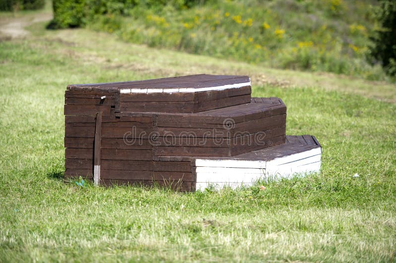 A Cross-country a Fences Obstacles in a Cross Country Event Stock Photo ...
