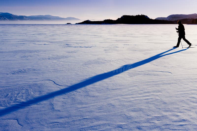 Cross-Country Skier Long Shadow Stock Image - Image of shadow ...