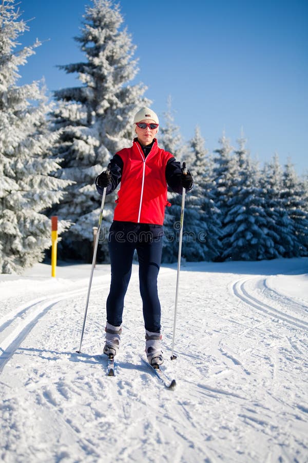Cross-country skiing stock image. Image of action, skiing - 8214181