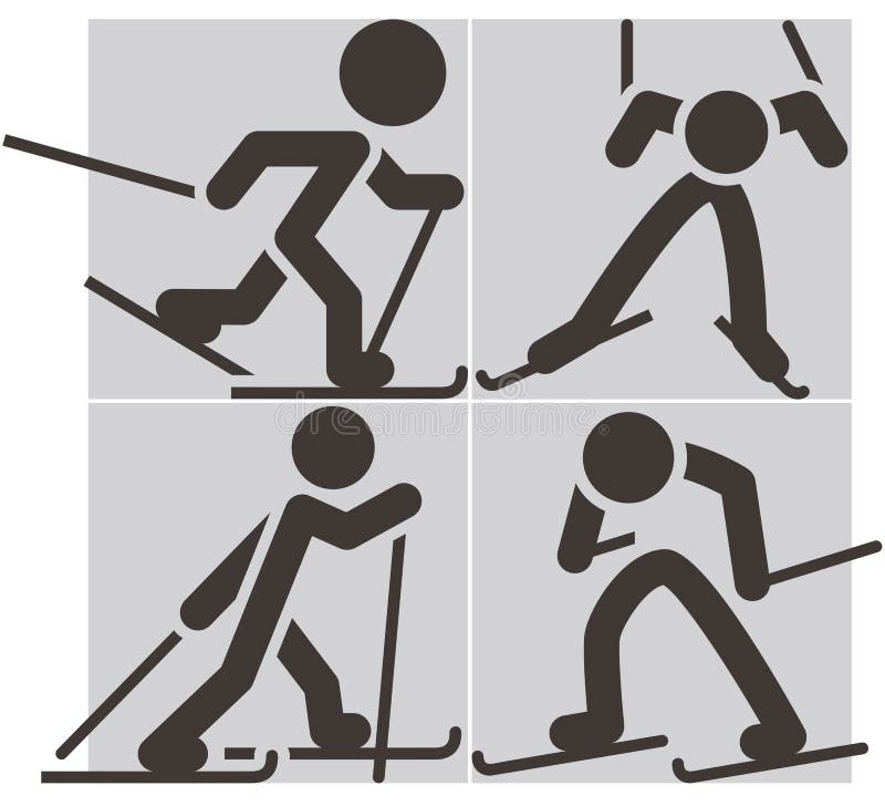 Cross-country skiing icons stock vector. Illustration of icon - 34348837